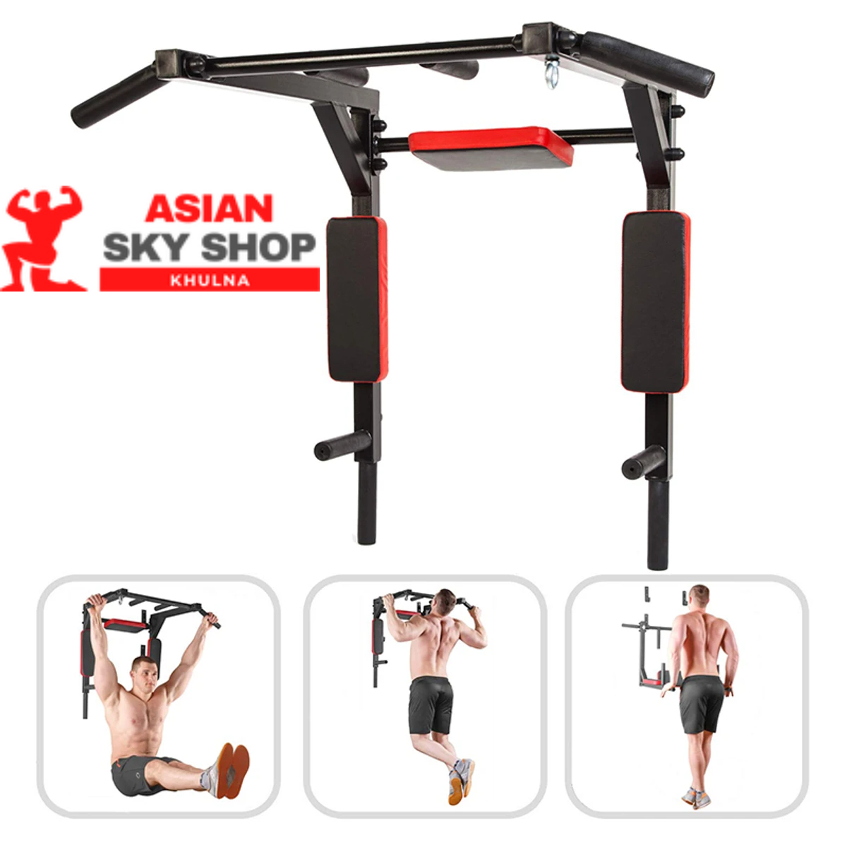 Pull-Up And Dips Stations/Wall Mounted Parallel Bar - Asian Sky Shop Khulna